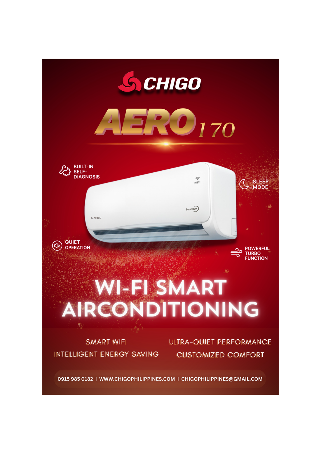 CHIGO SPLIT TYPE AIRCON AERO170 SERIES – CHIGO Philippines